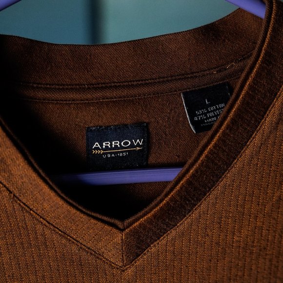 Arrow 1851 | Shirts | Oldschool Arrow 851 Textured High Vneck Tshirt L ...